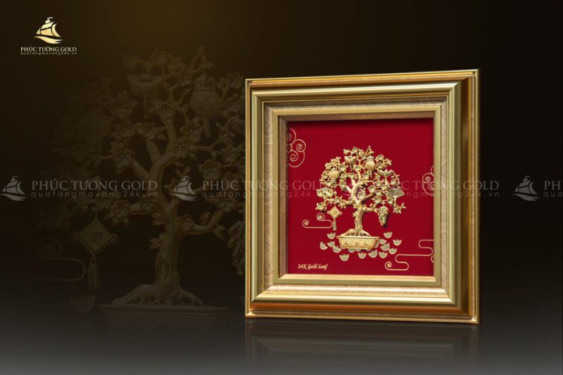 Tranh cây tài lộc dát vàng 24k - TT06 - Phúc Tường Gold